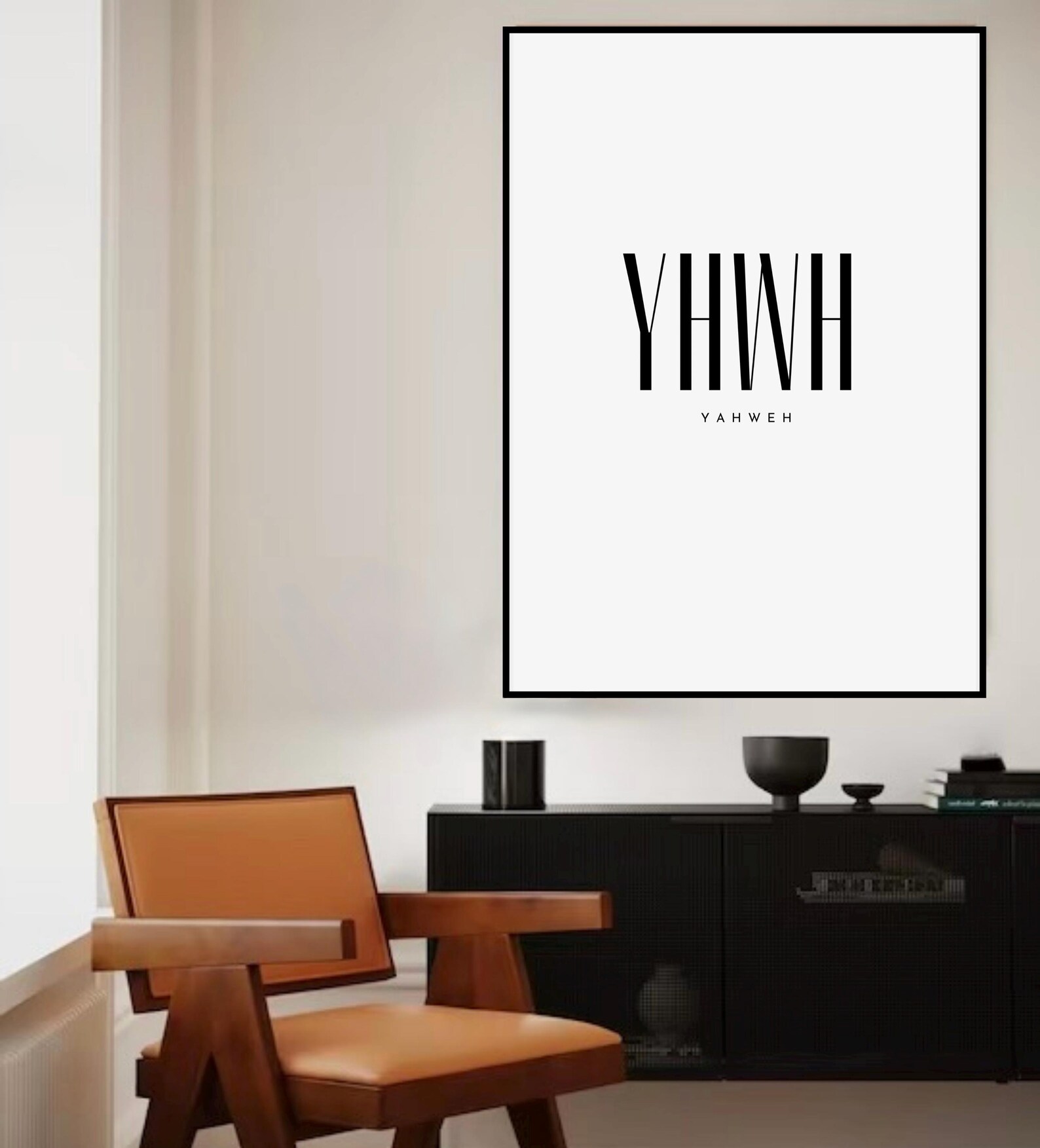 Yahweh Christian Wall Art Print | YHWH Wall Art | Black and White ...