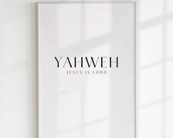 Yahweh Christian Wall Art Print YHWH Wall Art Black and White Christian ...
