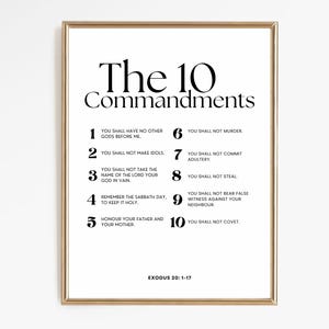 The 10 Commandments Christian Poster | Exodus 20:1-17 | Bible Verse ...