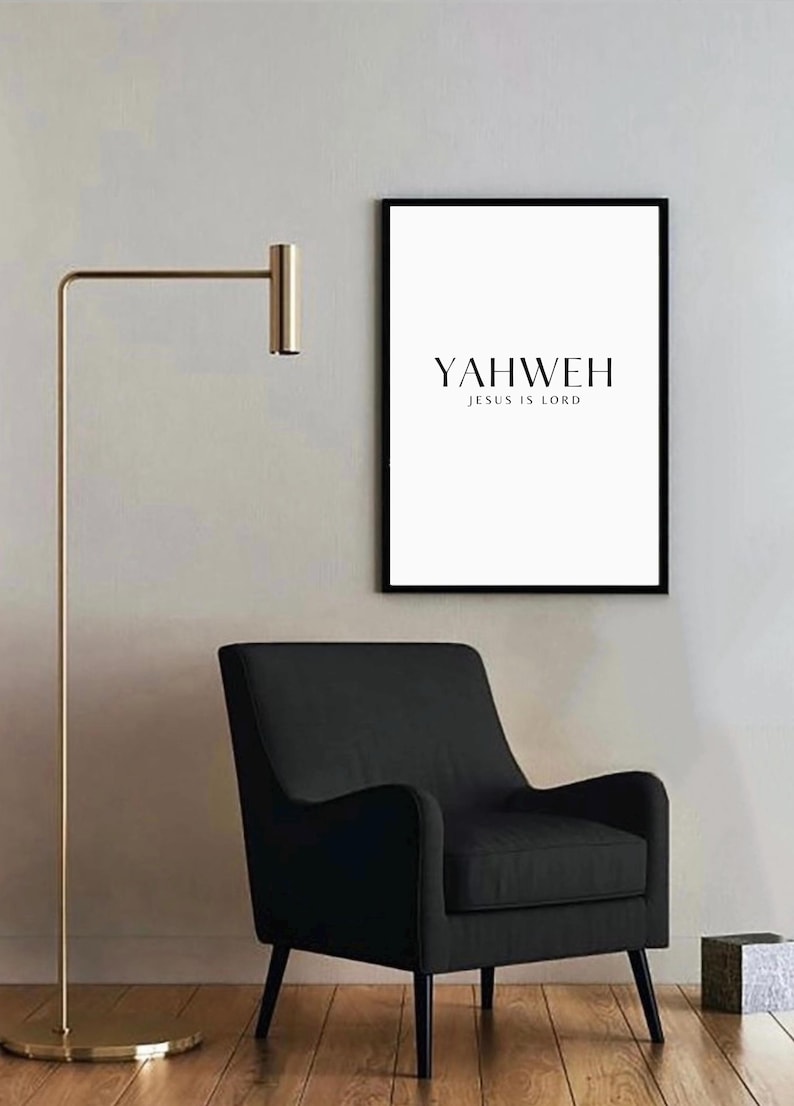 Yahweh Christian Wall Art Print | YHWH Wall Art | Black and White ...