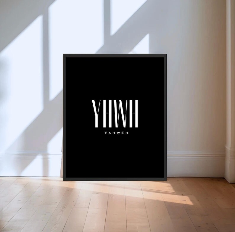 Yahweh Christian Wall Art | YHWH Black and White Wall Art Print ...