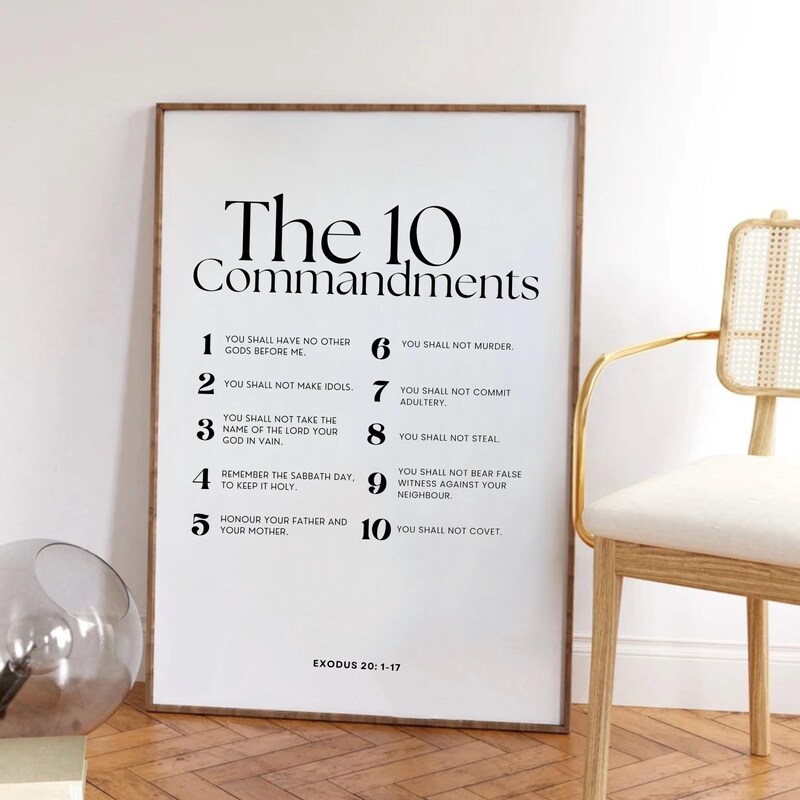 10 Commandments Wall Art - Etsy