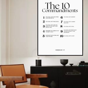 The 10 Commandments Christian Poster | Exodus 20:1-17 | Bible Verse ...