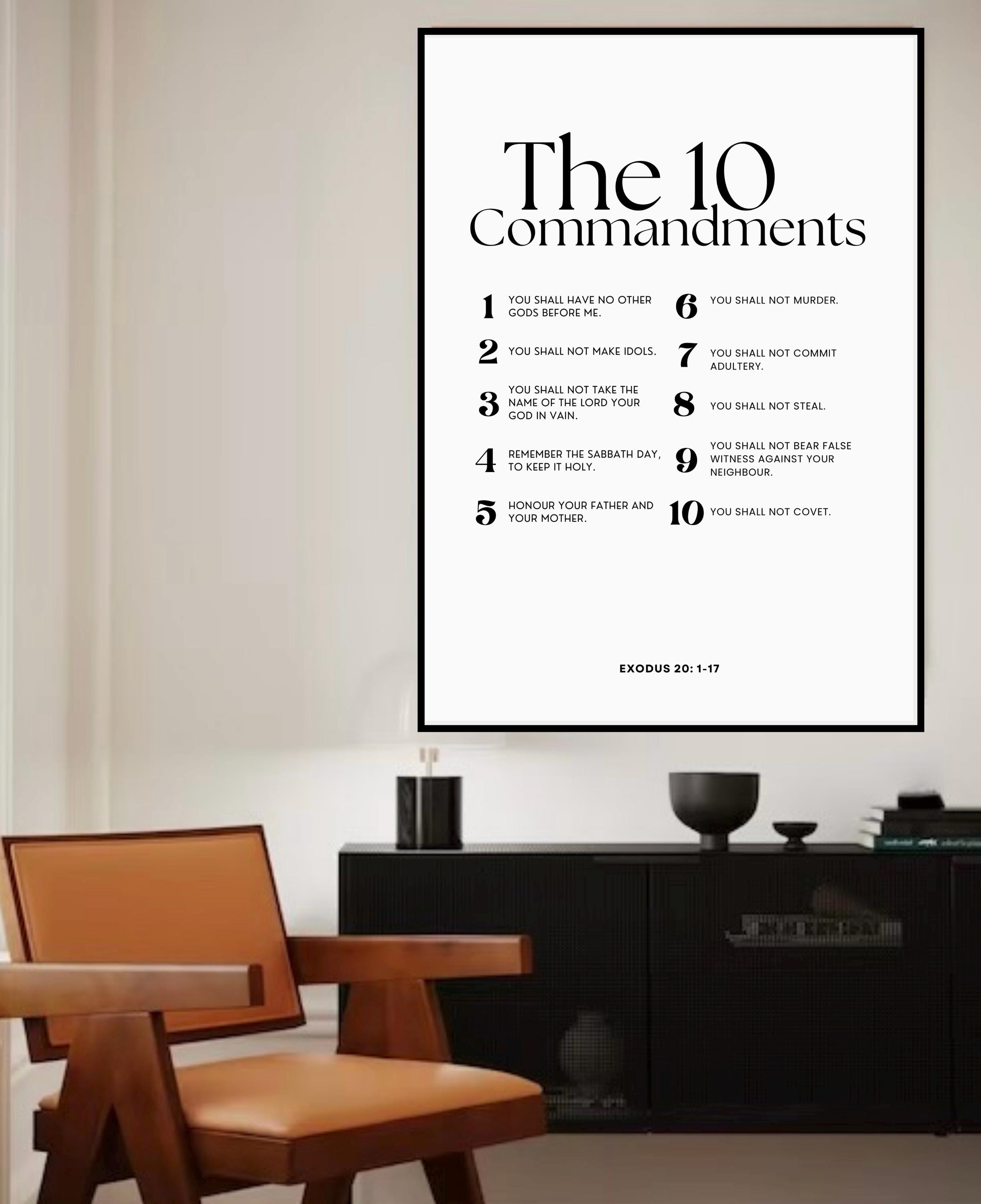 The 10 Commandments Christian Poster | Exodus 20:1-17 | Bible Verse ...