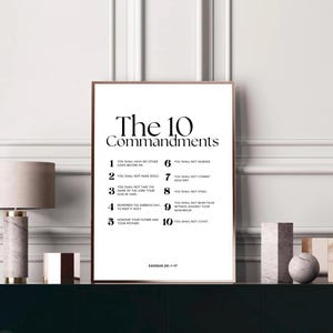 The 10 Commandments Christian Poster | Exodus 20:1-17 | Bible Verse ...