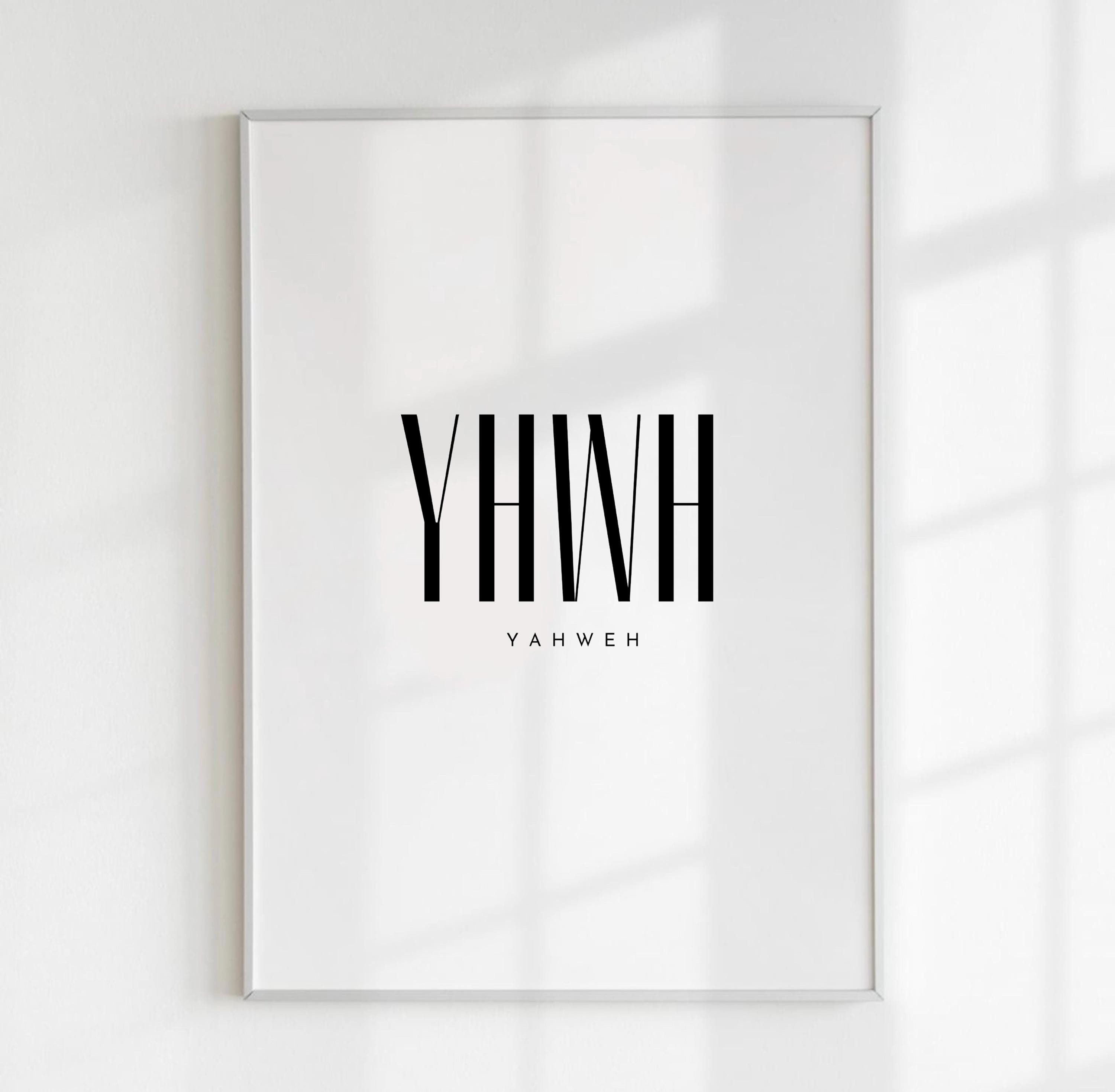 Yahweh Christian Wall Art Print | YHWH Wall Art | Black and White ...