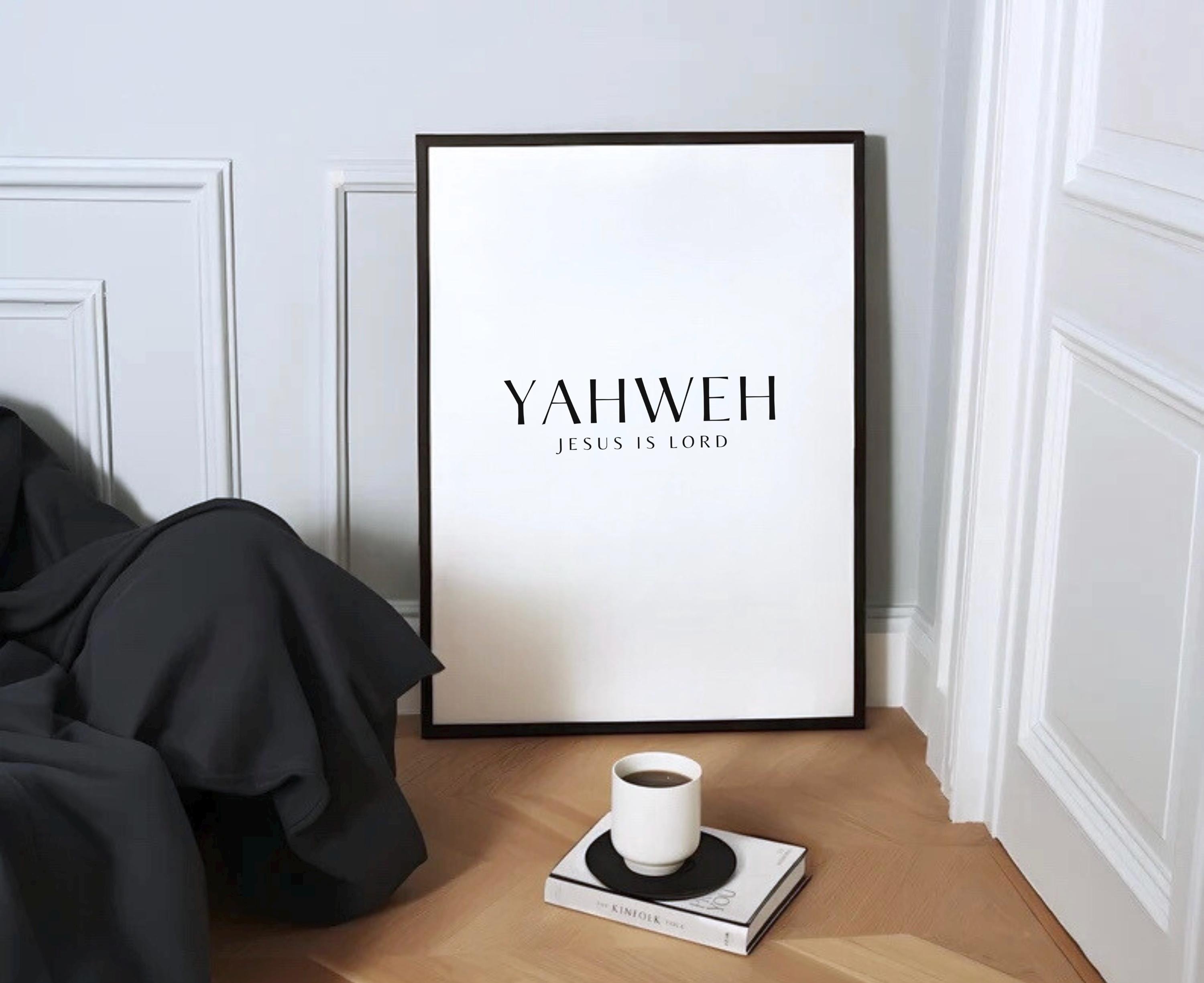 Yahweh Christian Wall Art Print | YHWH Wall Art | Black and White ...
