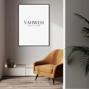 Yahweh Christian Wall Art Print | YHWH Wall Art | Black and White ...