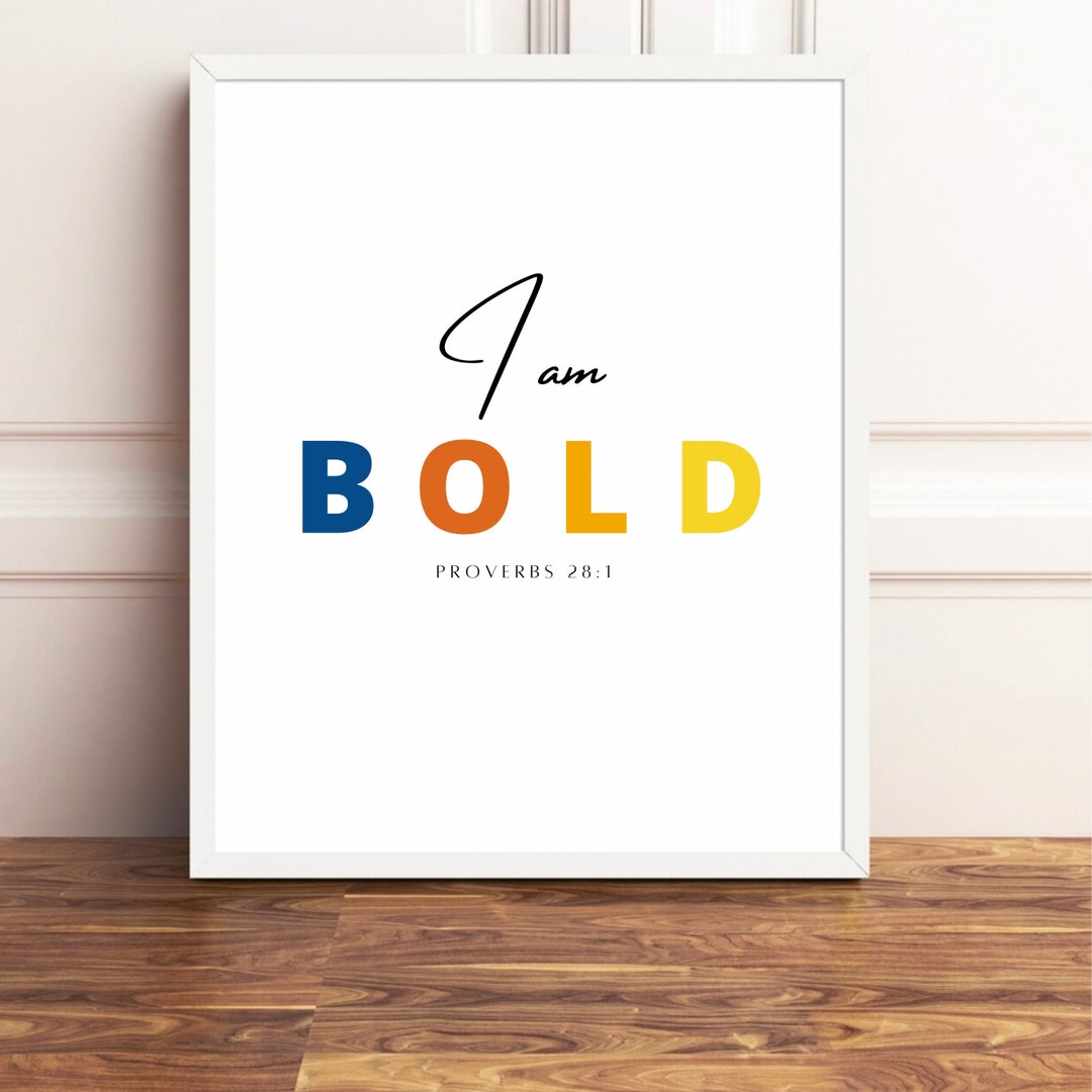 I Am Bold Wall Art | Christian Wall Art | Modern Home Decor | Wall Art ...