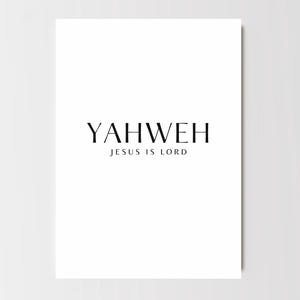 Yahweh Christian Wall Art Print | YHWH Wall Art | Black and White ...