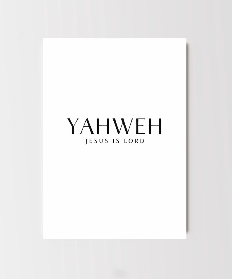 Yahweh Christian Wall Art Print | YHWH Wall Art | Black and White ...
