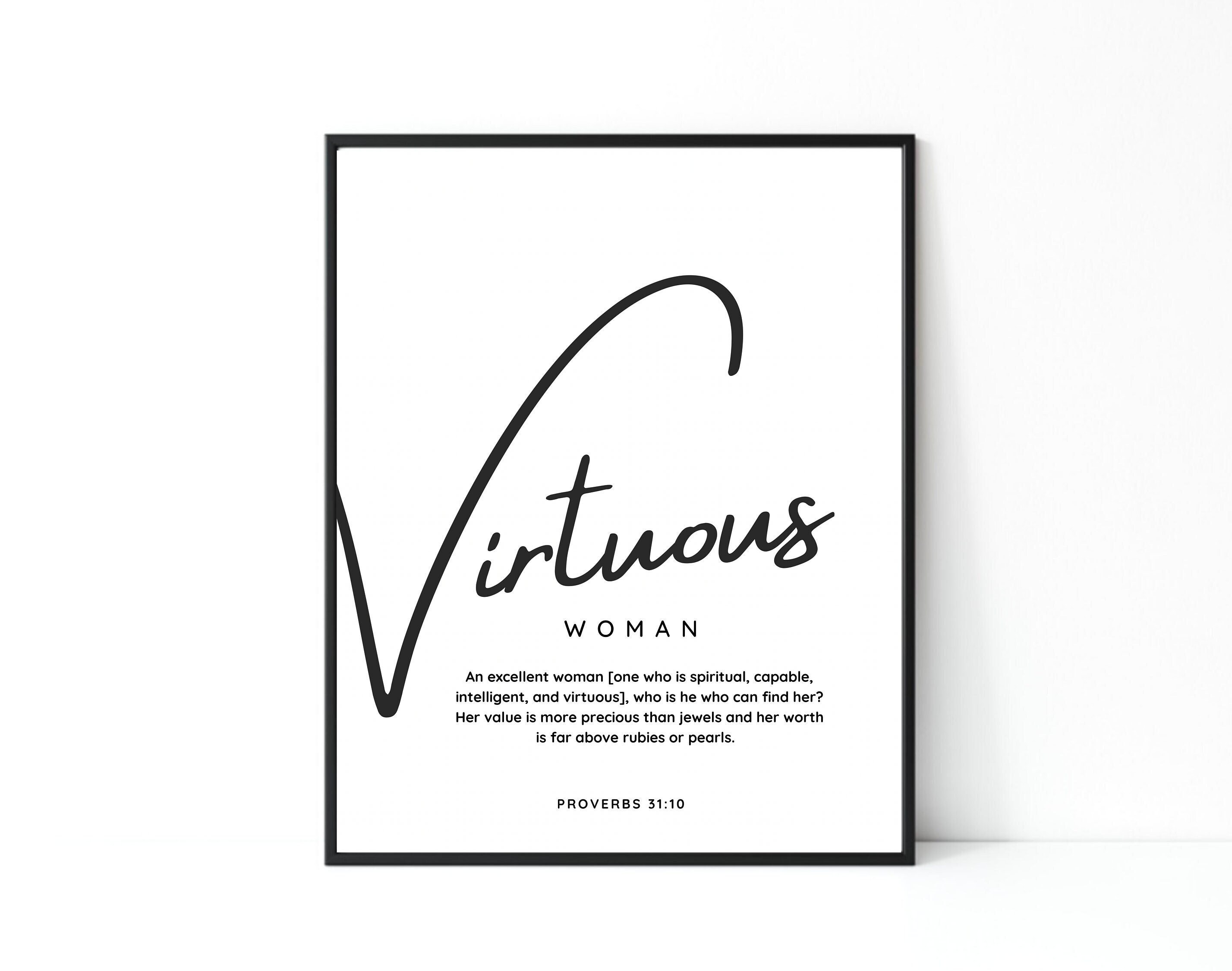 Proverbs 31:10 Woman | Virtuous Woman Wall Art | Bible Verse Gift for ...