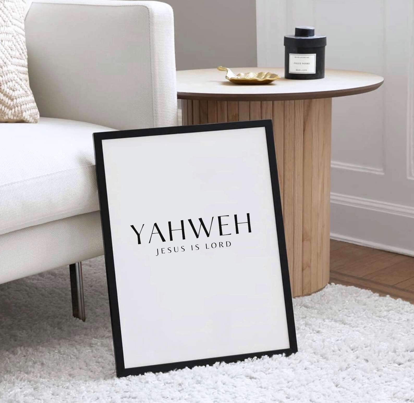 Yahweh Christian Wall Art Print | YHWH Wall Art | Black and White ...