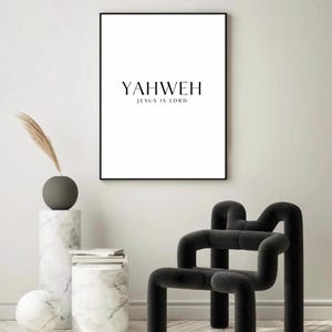 Yahweh Christian Wall Art Print | YHWH Wall Art | Black and White ...