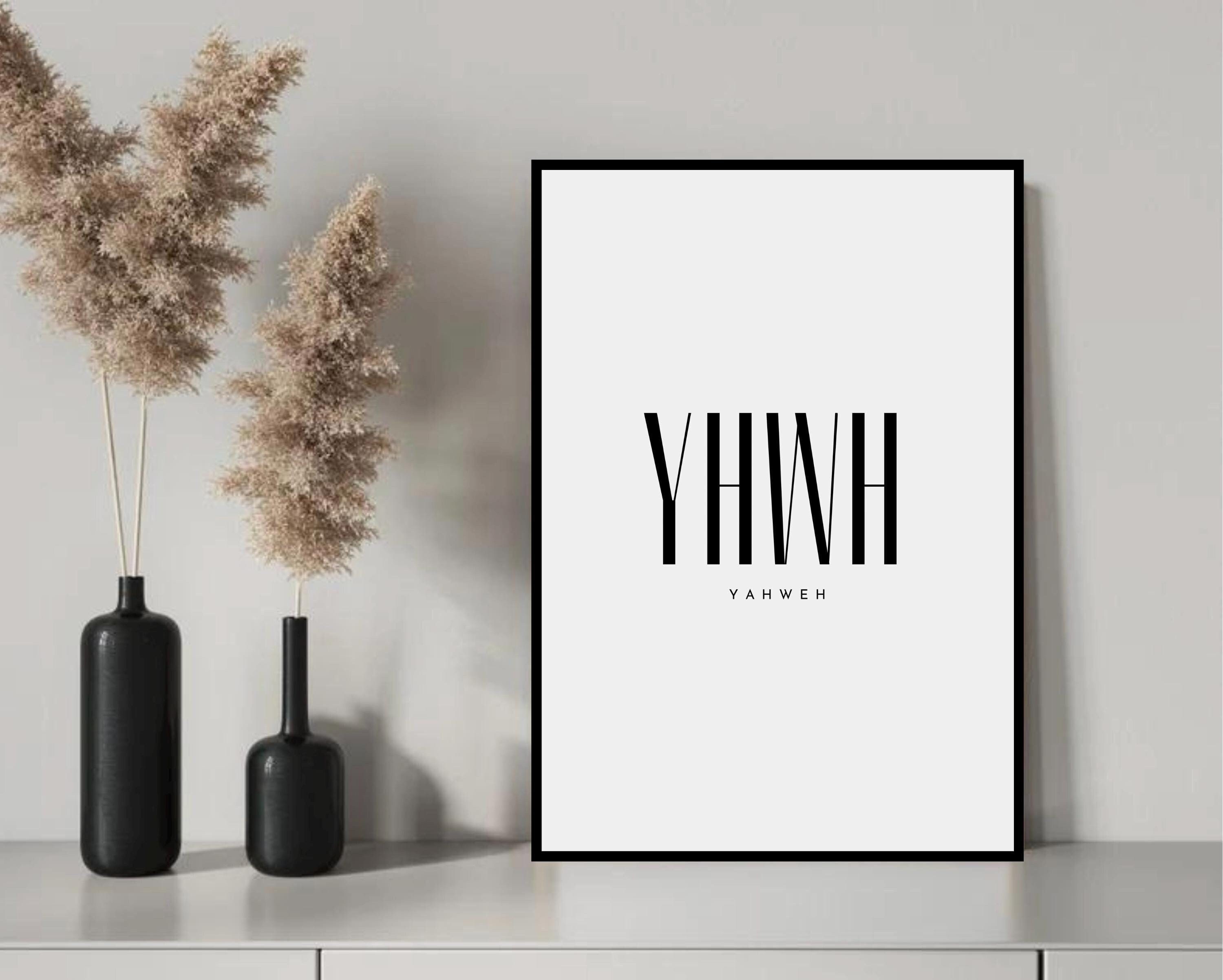 Yahweh Christian Wall Art Print YHWH Wall Art Black and White Christian ...
