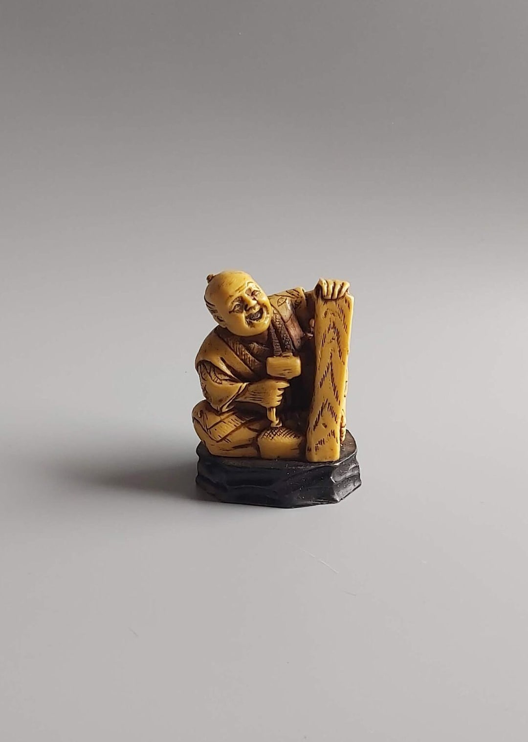 Vintage Small Asian Buddha Theme Figurine, Collectible Asian Statuette ...
