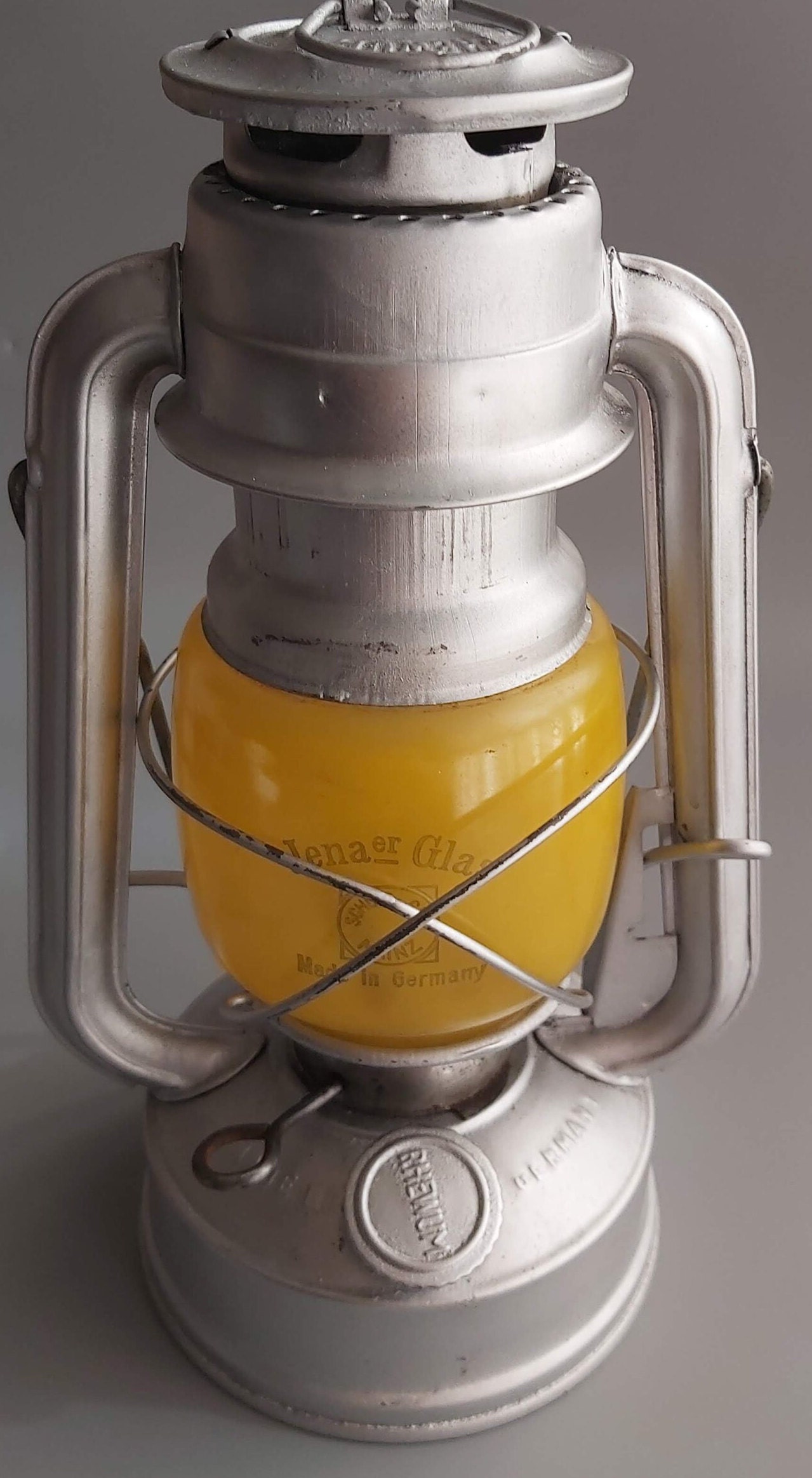 Vintage Rare Rhewum St.6 Oil Lamp With Jena Glas, Old German Storm ...