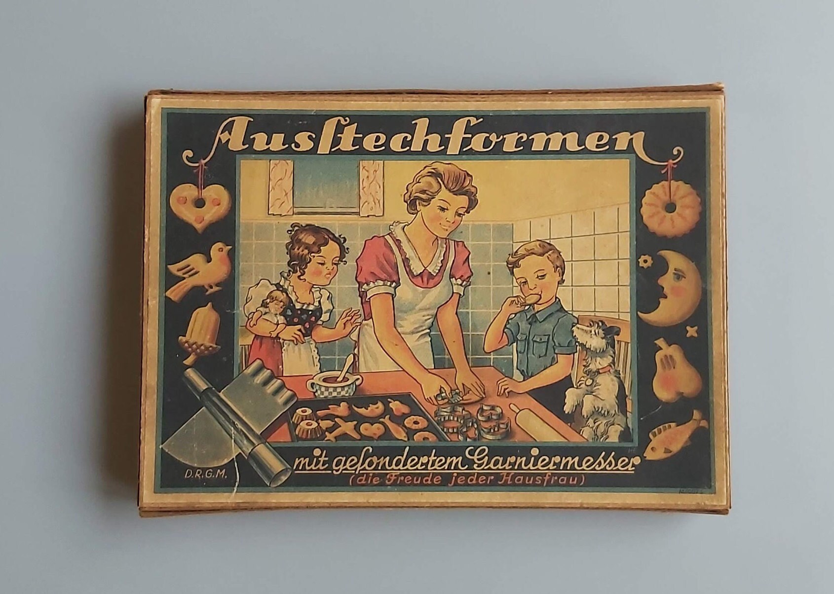 Vintage Original Germany Cookie Cutter Set Marked DRGM, Antique ...