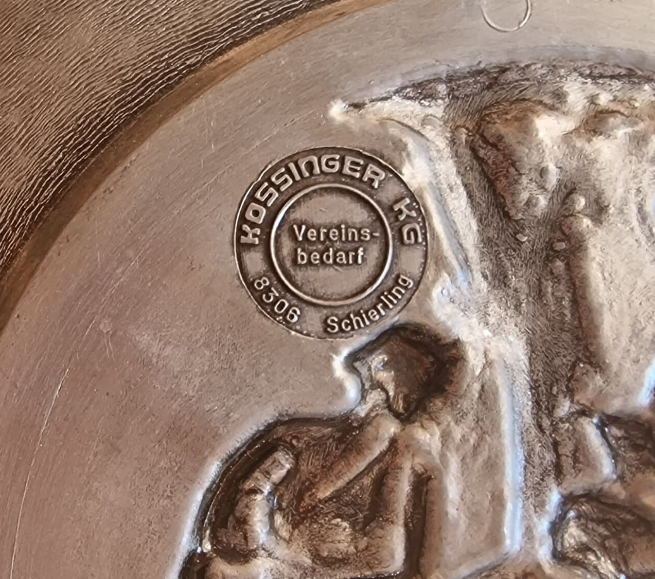 Vintage Kossinger German Pewter Wall Plate KG 8306 Schierling Wandertag ...