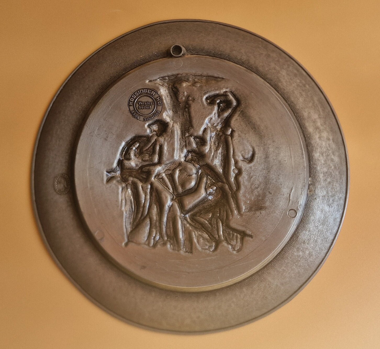 Vintage Kossinger German Pewter Wall Plate KG 8306 Schierling Wandertag ...