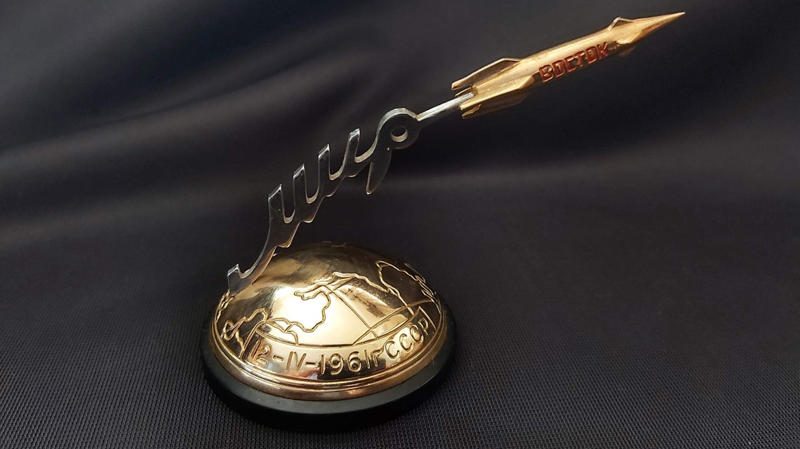 Vintage Space Rocket Soviet Desk Souvenir Vostok 1 - Etsy