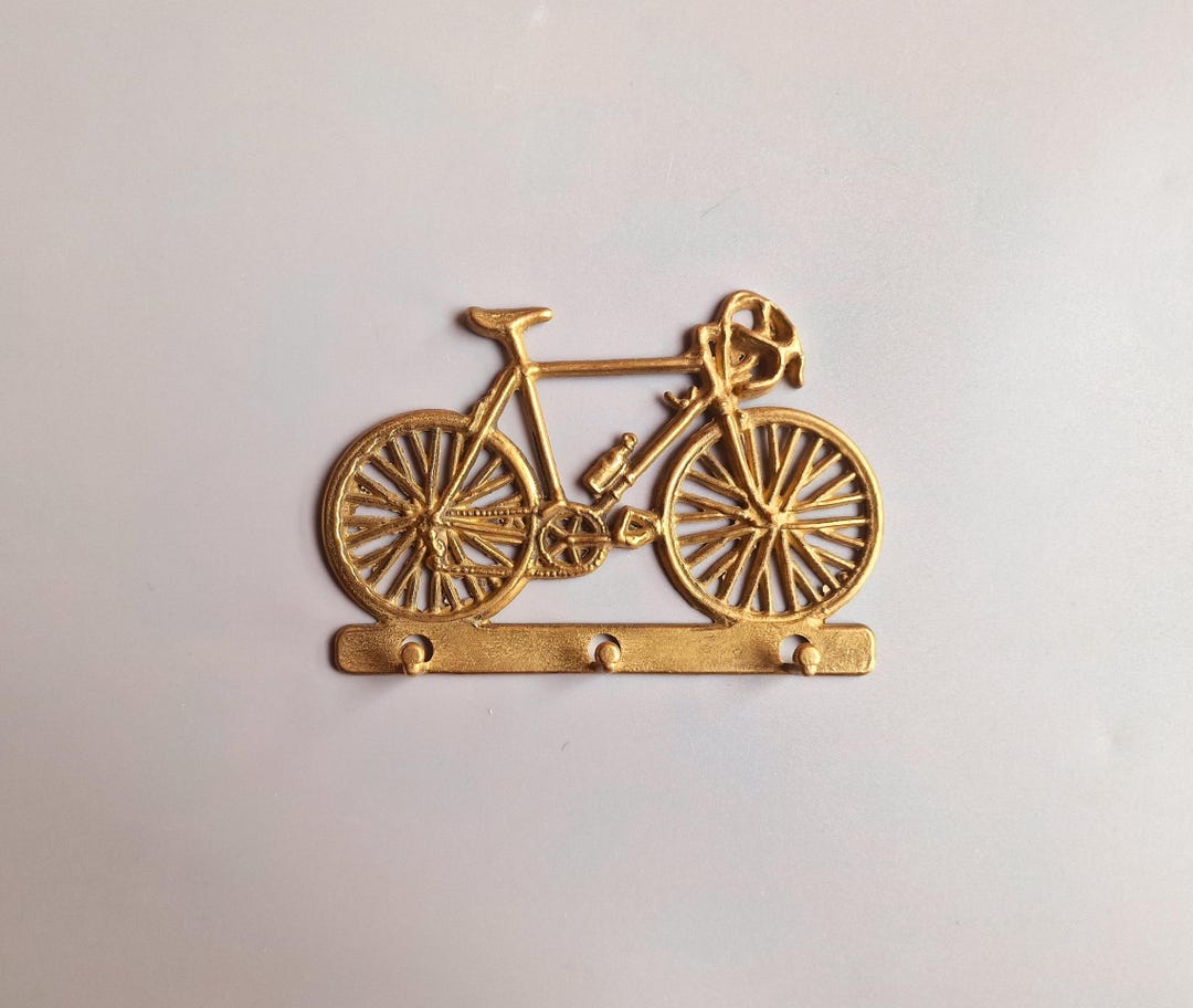 Vintage Brass Bicycle Key Holder 3 Hooks, Collectible Bike Wall Hook - Etsy