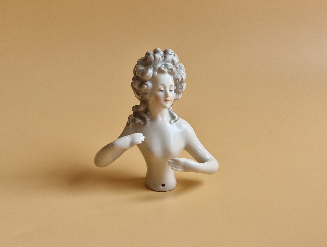 Vintage German Porcelain Half Doll Half Doll Pin Cushion Lady Figurine Etsy