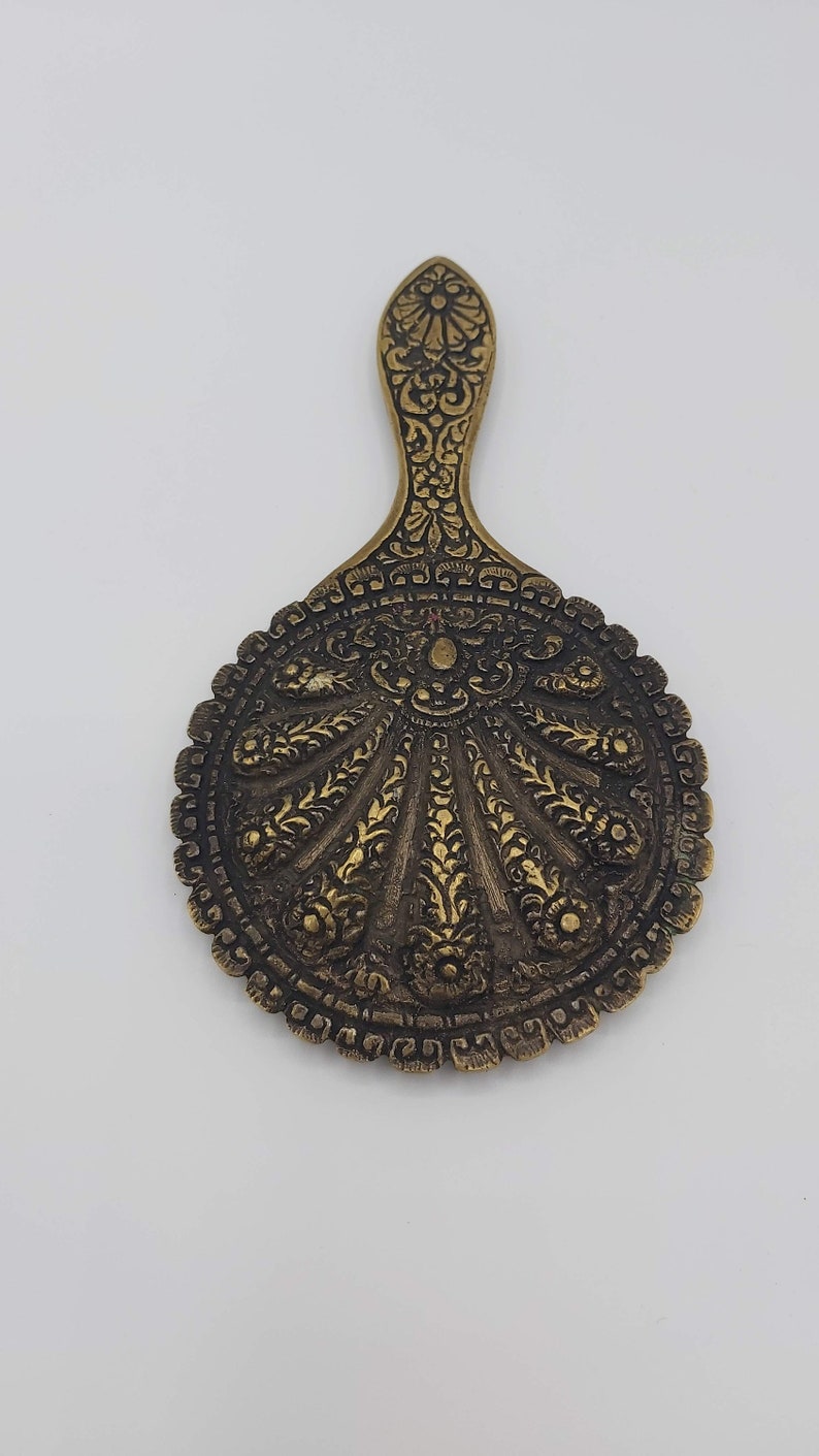 Antique Bronze Hand Mirror, Vintage Victorian French Pocket Mirror ...