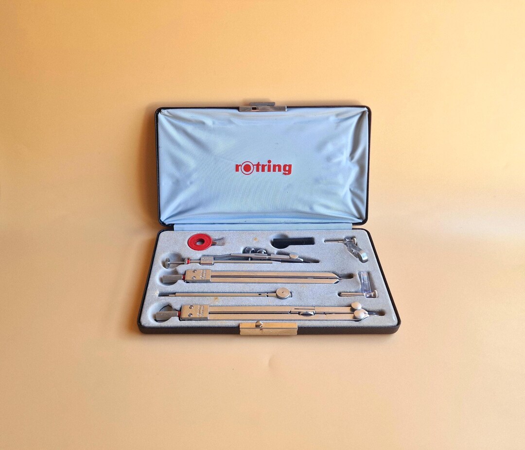Vintage Rotring Technical Chrome Plated Drawing Set, High-quality ...