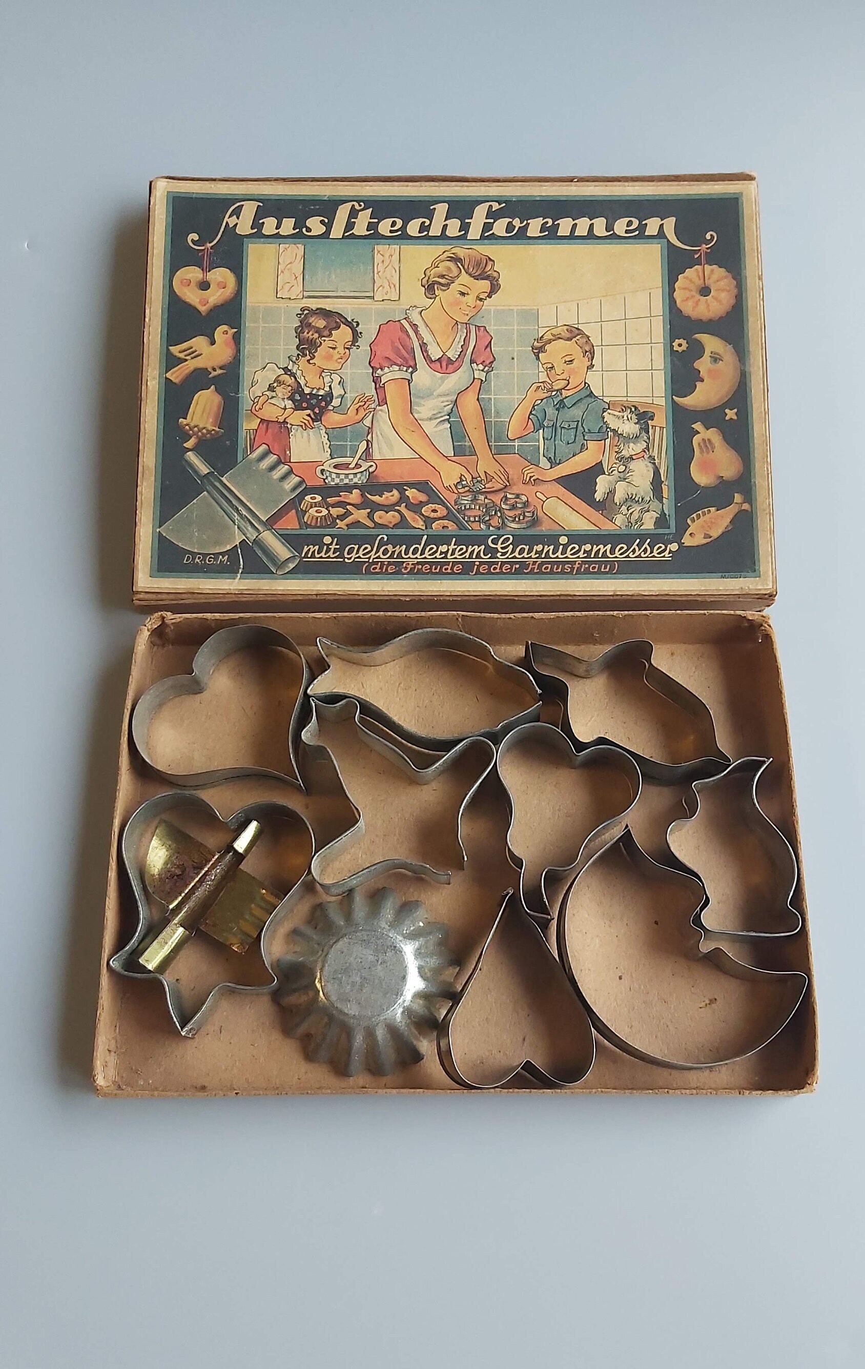 Vintage Original Germany Cookie Cutter Set Marked DRGM, Antique ...