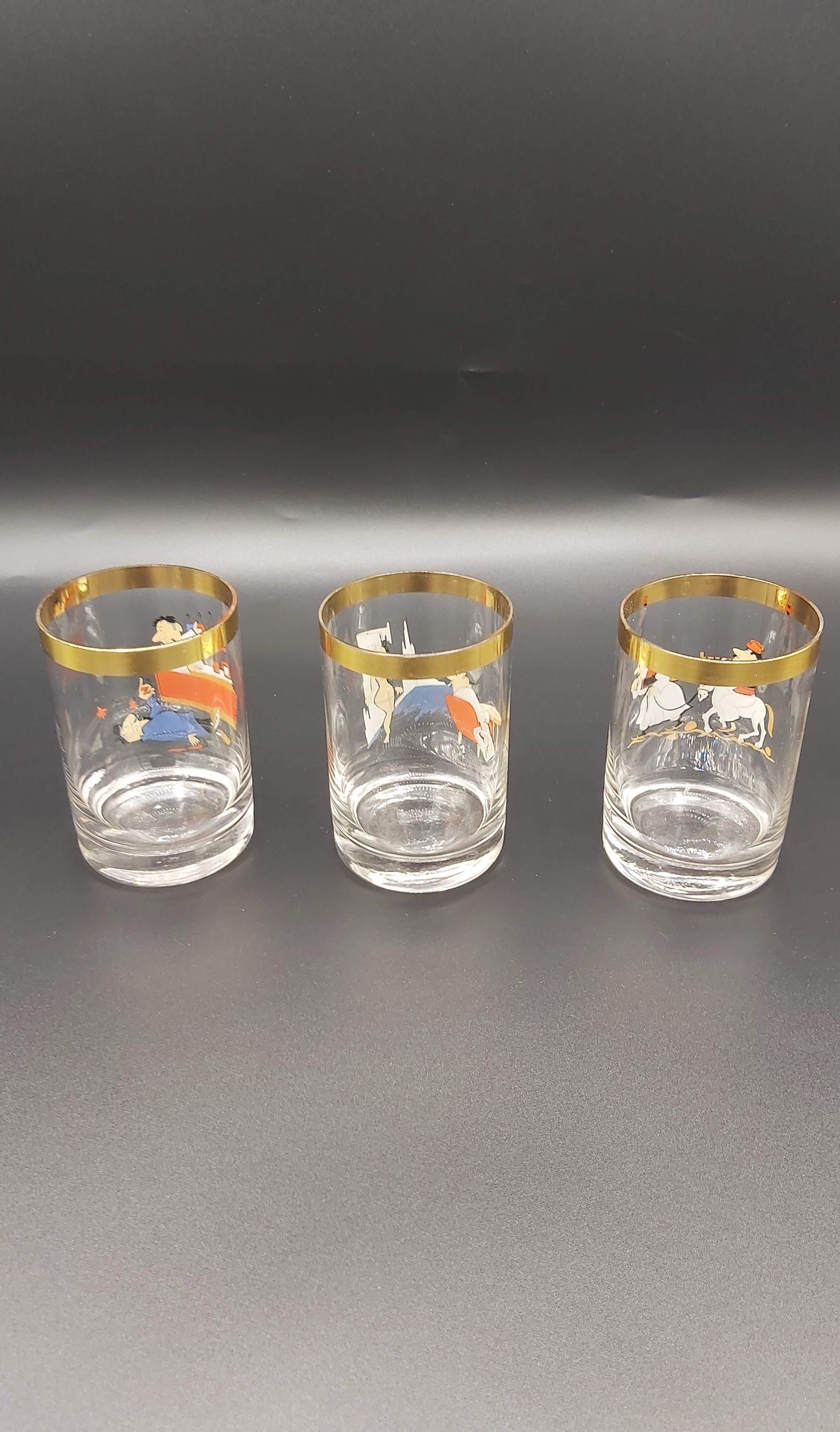 Vintage Gold Rim Shot Glasses Set of 3 - Etsy