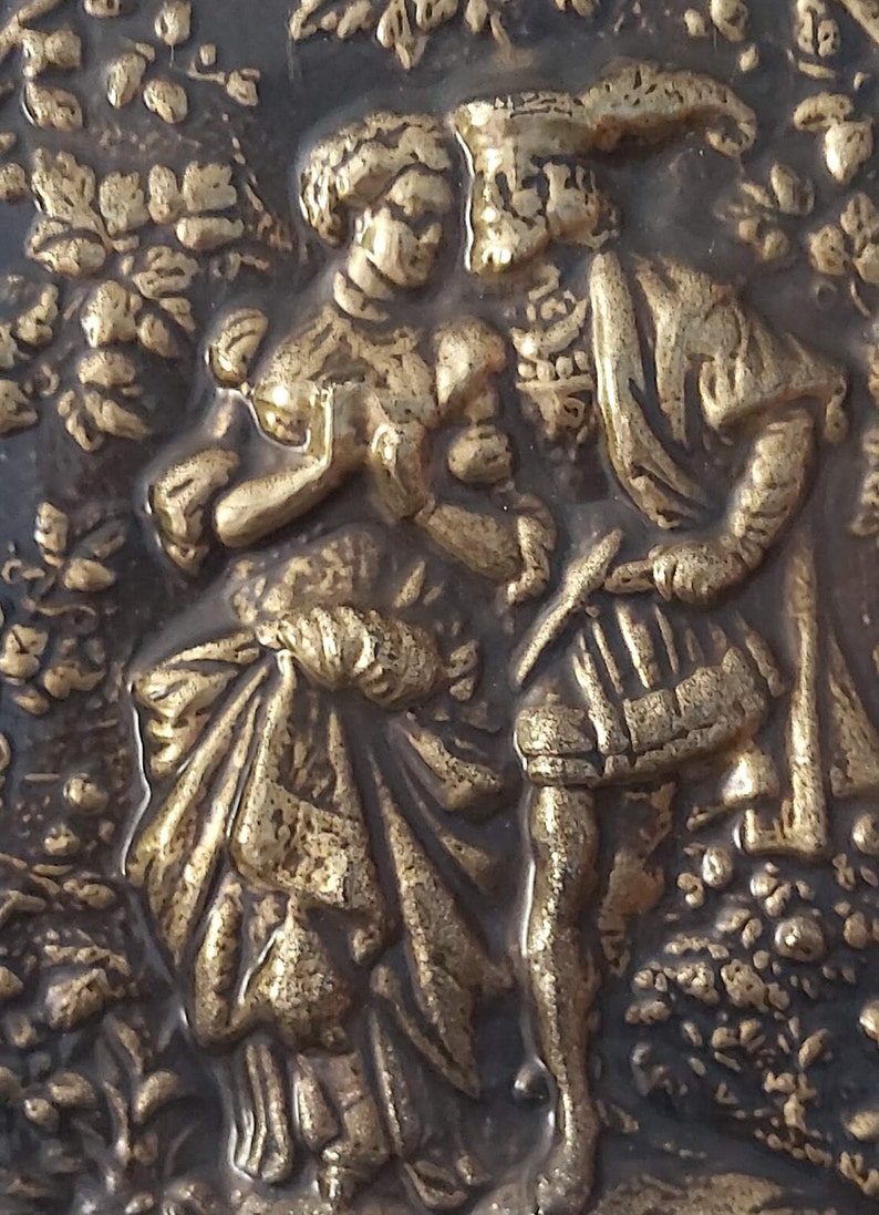 Vintage Relief Brass Painting in Love, Wall Decor Relief Plaque - Etsy