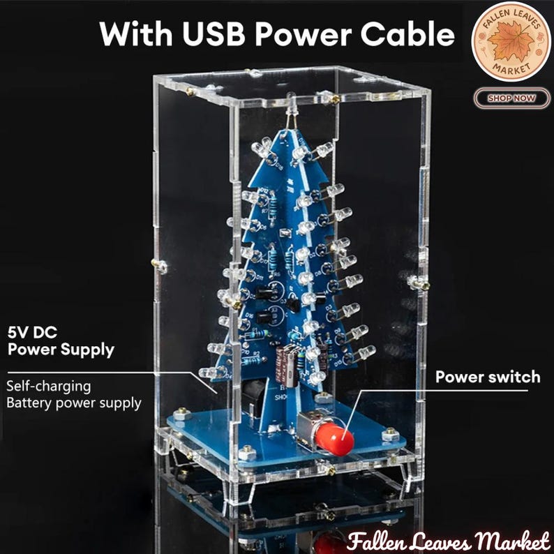 DIY LED Christmas Tree Kit, 3D Soldering Project, Rgb Lights, STEM Gift ...