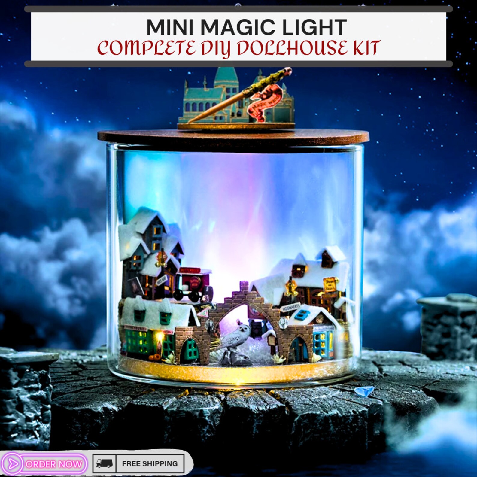 DIY Miniature Dollhouse Kit With LED Light: Magic Light Room Model - Etsy