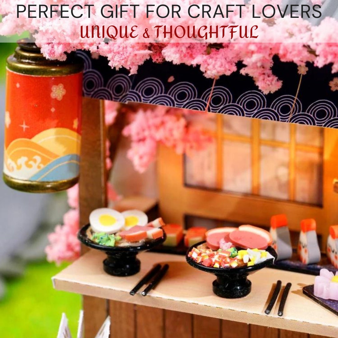 Sakura Noodles Shop Miniature Dollhouse DIY Kit Cosy Corner Diorama ...