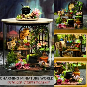 DIY Mini Magic Shop Dollhouse Kit: Wooden Model With LED Light - Etsy
