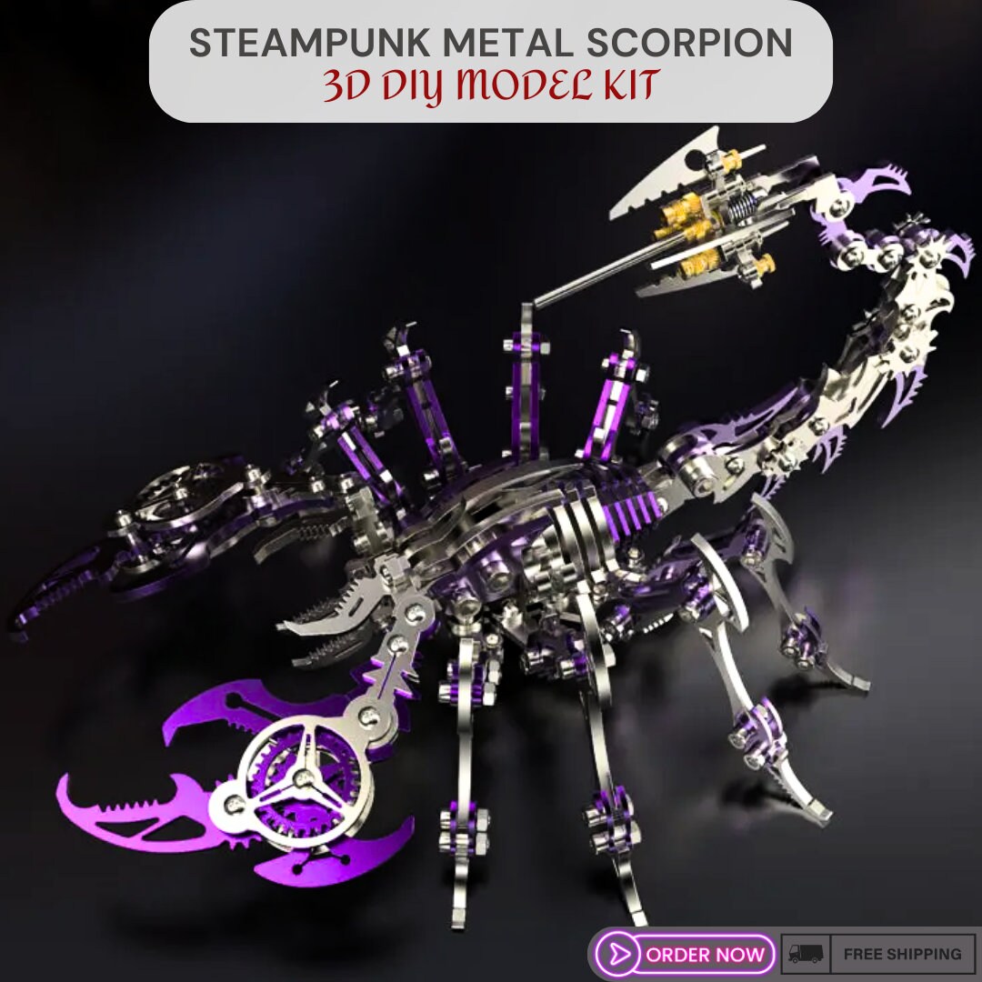 3D Metal Steampunk Scorpion Model Kit: DIY Puzzle Assembly Set - Etsy