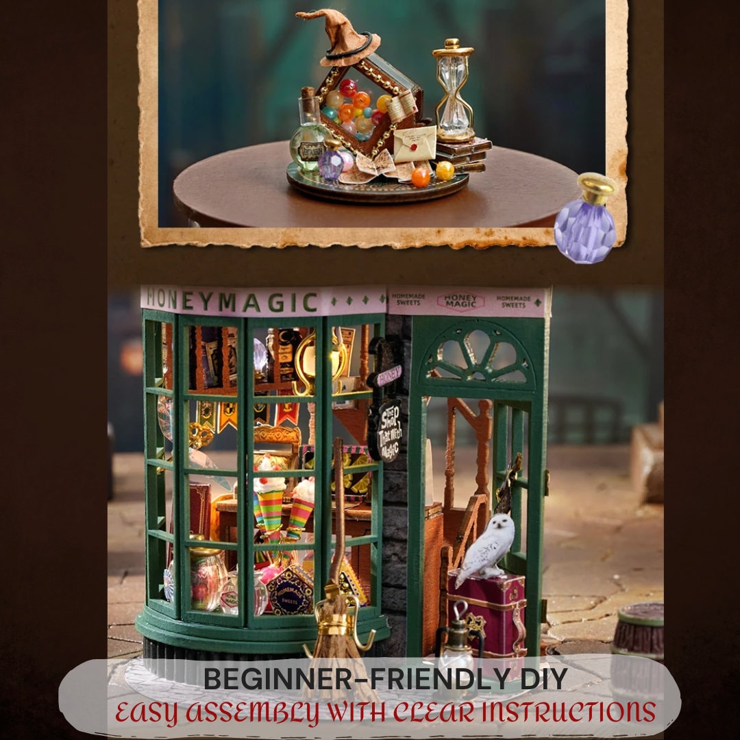 DIY Mini Magic Shop Dollhouse Kit Wooden Model Toy With - Etsy UK