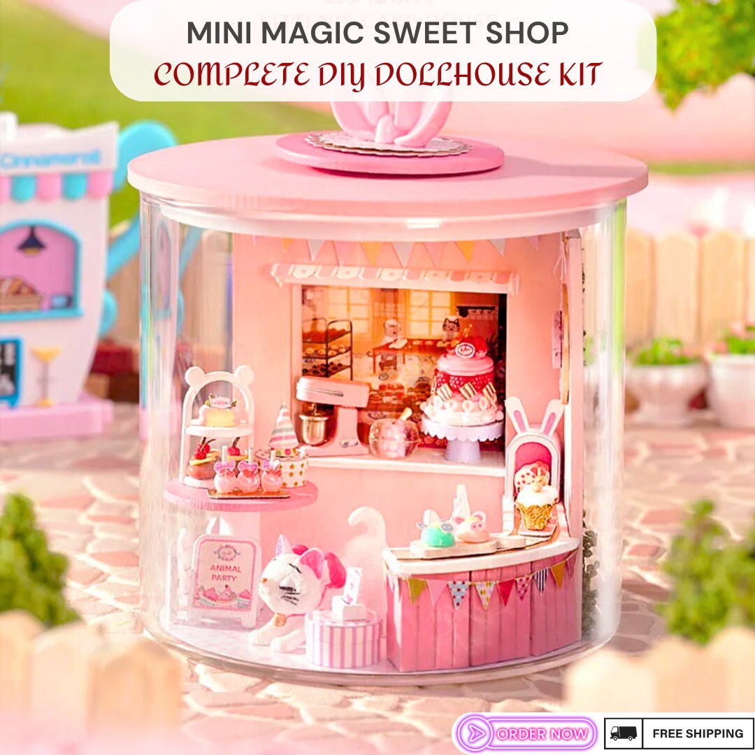 Miniature Sweet Shop DIY Kit: LED Dollhouse Crafting Project - Etsy