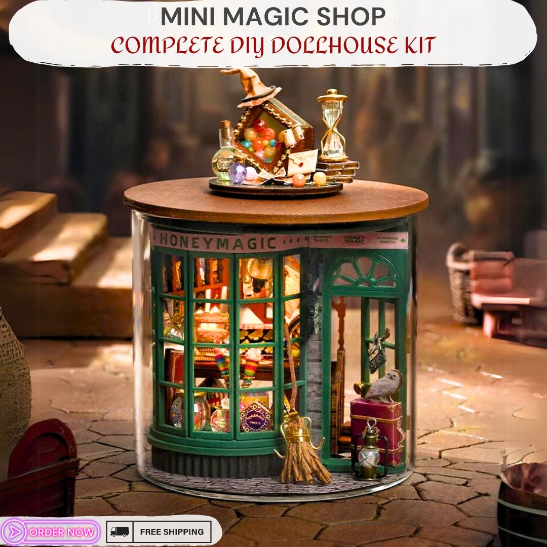 DIY Mini Magic Shop Dollhouse Kit Wooden Model Toy With - Etsy UK