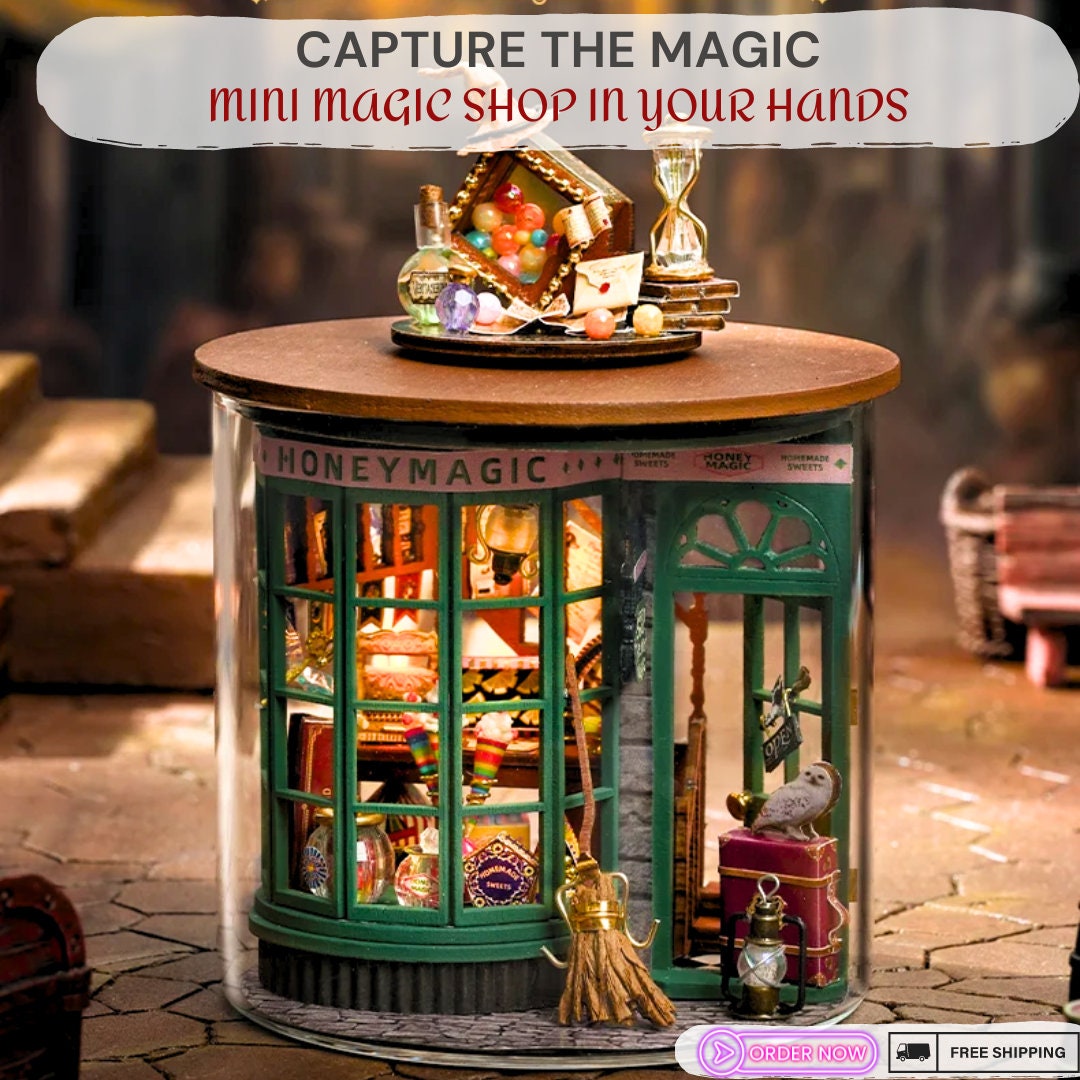 DIY Mini Magic Shop Dollhouse Kit: Wooden Model With LED Light - Etsy