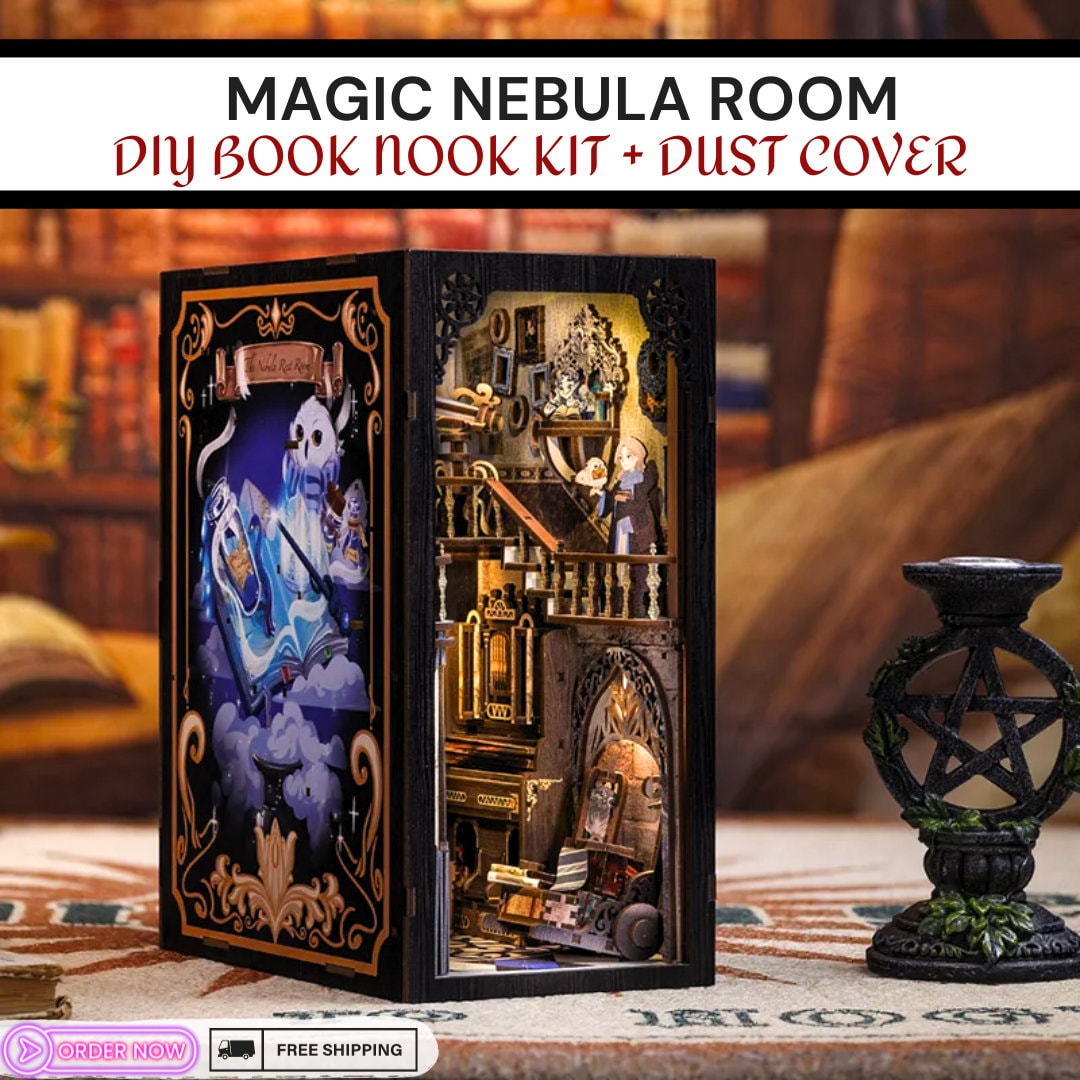 Magical Nebula Room- Book Nook DIY Kit With Touch Light & Dust Cover ...