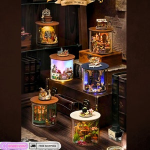 DIY Mini Magic Shop Dollhouse Kit: Wooden Model With LED Light - Etsy