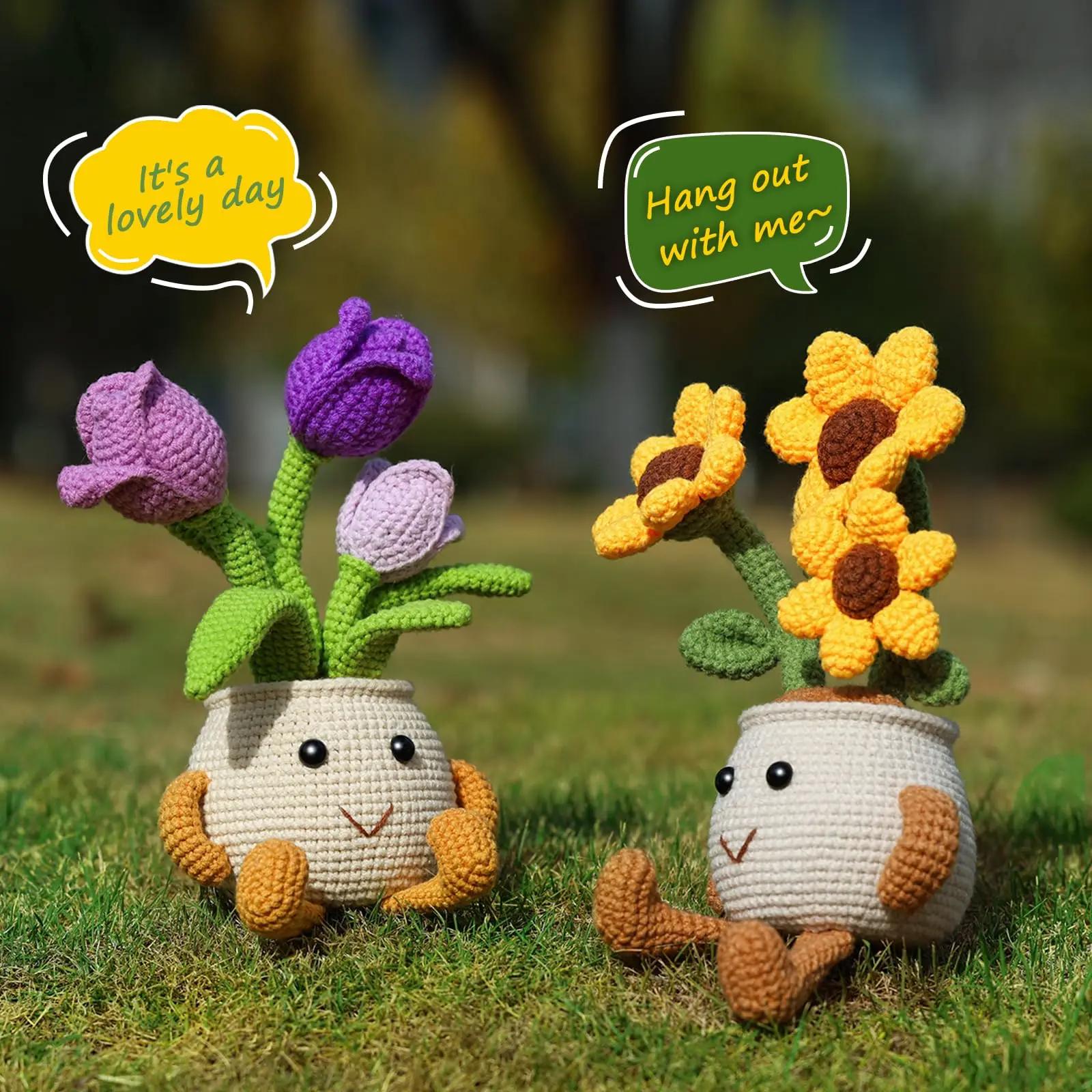 DIY Crochet Flower Pot Plushie Kit: Beginner-friendly Gift Set - Etsy