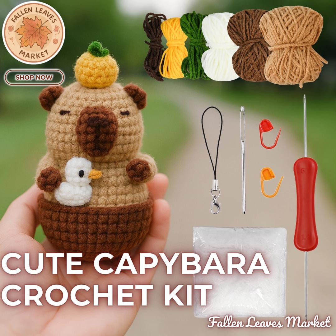 Capybara Amigurumi Crochet Kit – DIY Craft Set for Beginners - Etsy