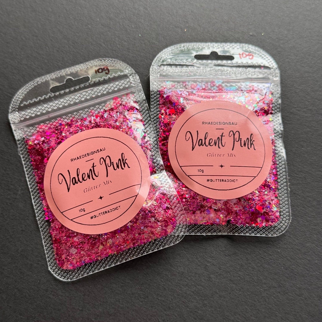 Valent Pink Glitter Mix, Holographic, Nail Glitter, Nail Art, Perfect ...