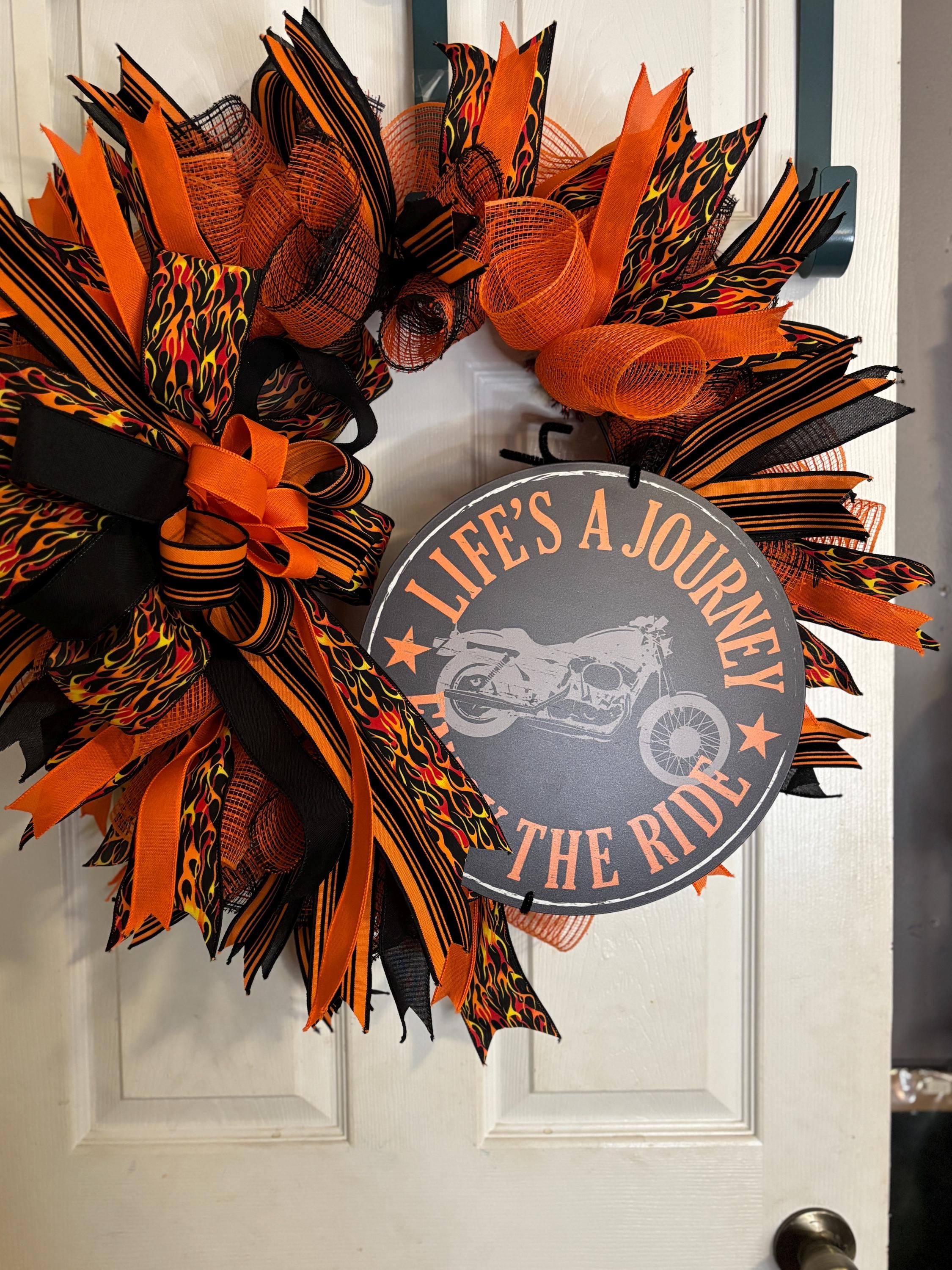 Motorcycle Wreath, Everyday Wreath, Mancave Wreath, Door Decor - Etsy