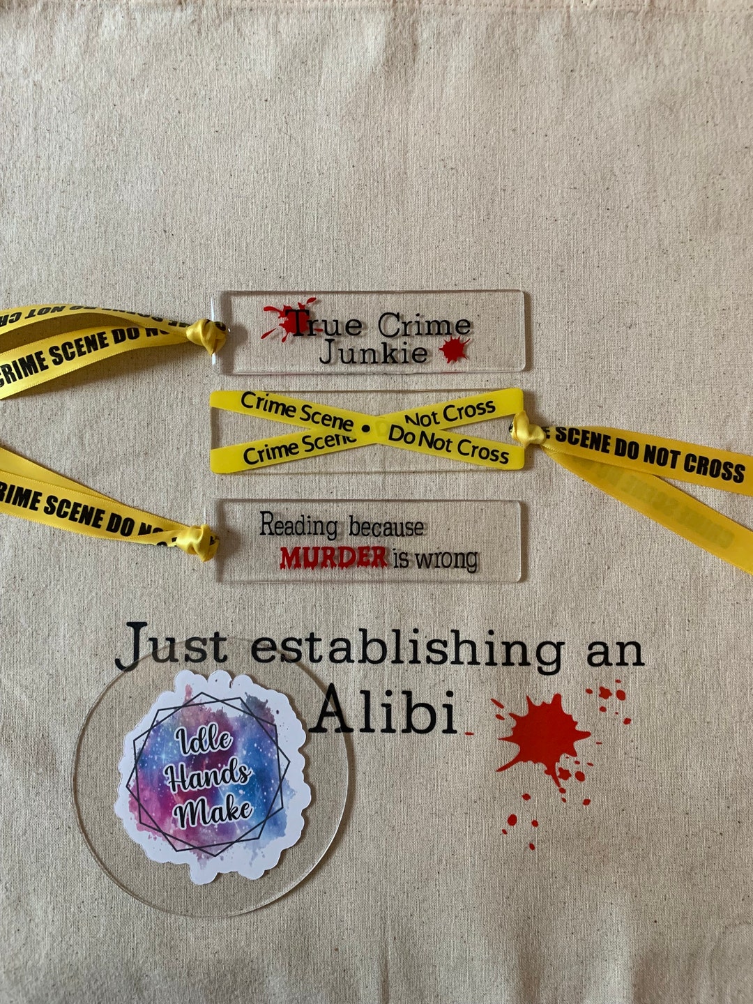 True Crime Inspired Bookmarks With Crime Scene Ribbon - Etsy