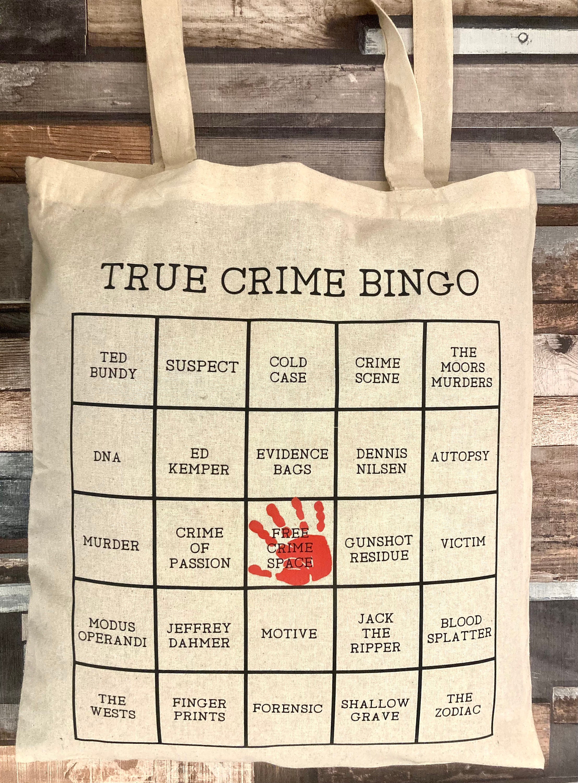 True Crime Bingo Reusable Shopping Bag - Etsy