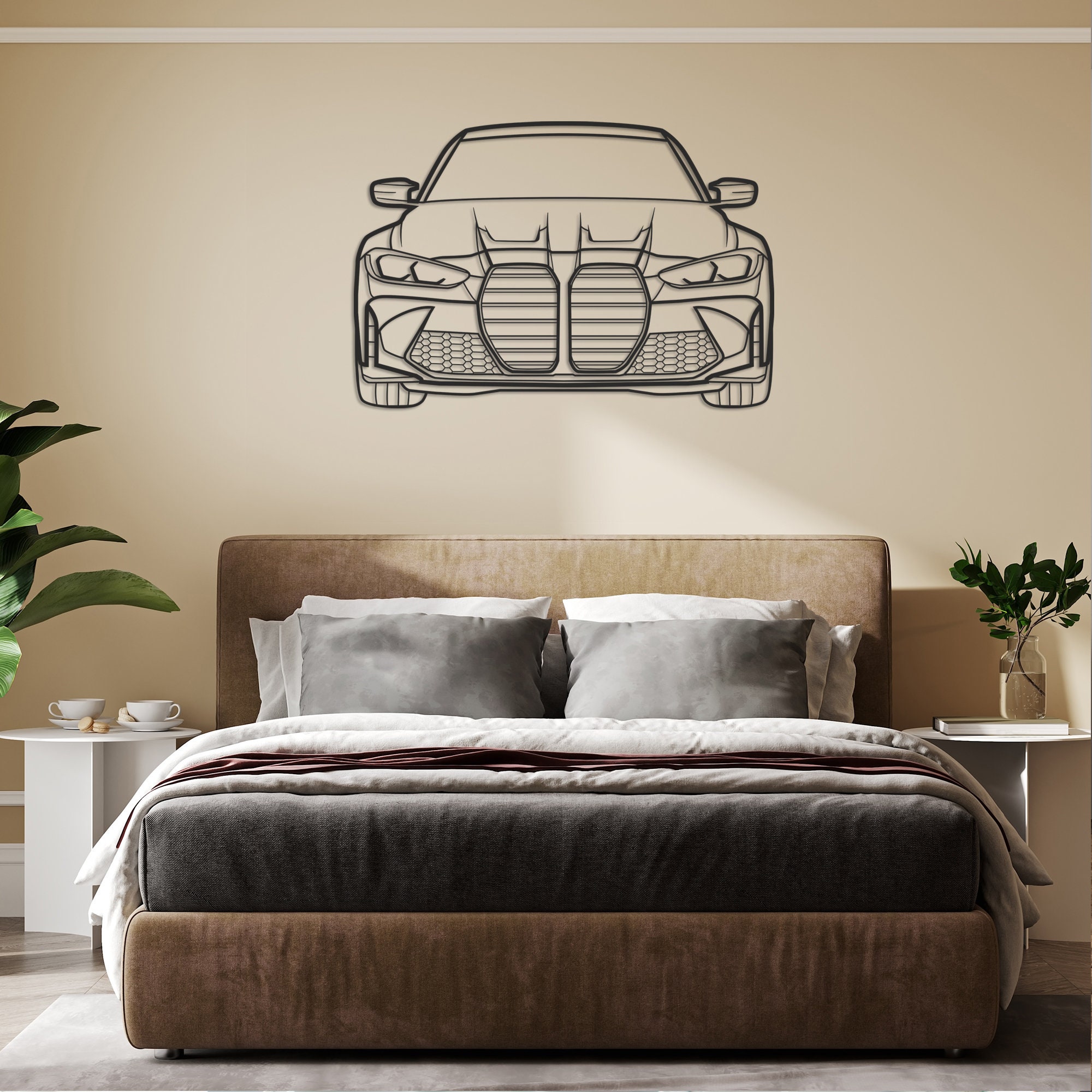 BMW M3 G80 Car Metal Wall Art, Garage Wall Decor, Car Front View Decor ...